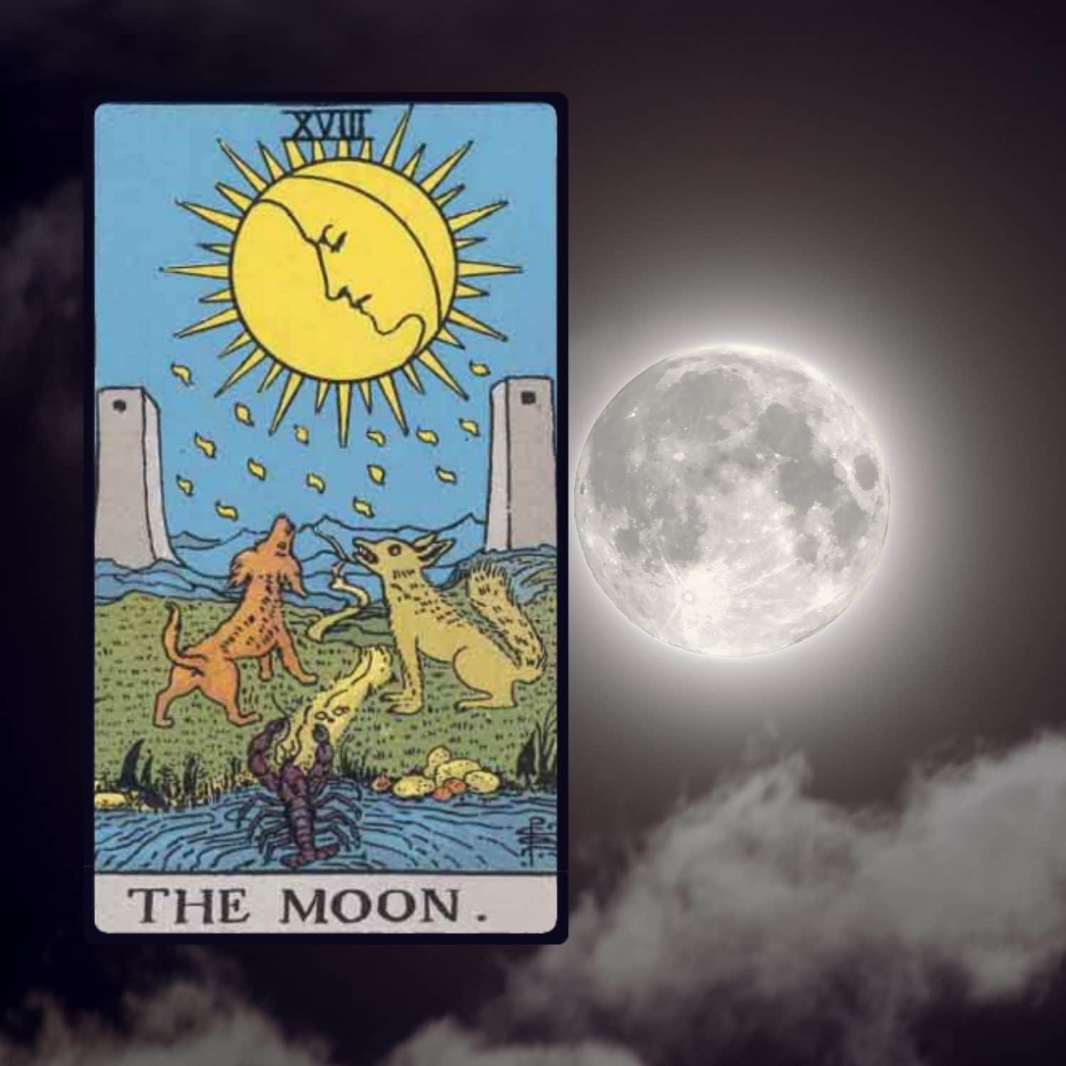 Lá bài tarot The Moon - Số 18
